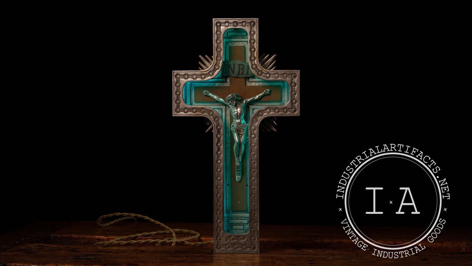 Vintage Neon Blue Crucifix | Etsy