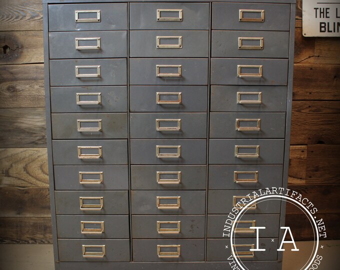 Vintage Industrial Steelmaster 30 Drawer Steel File Organizer Tool ...