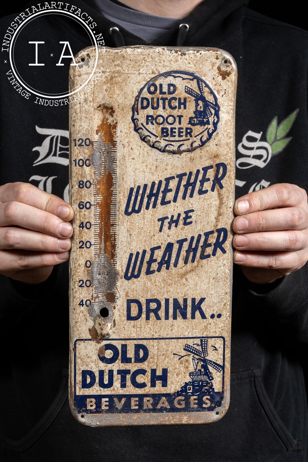 Vintage Old Dutch Root Beer Tin Litho Thermometer Frame - Etsy