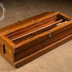 Antique Oak Tool Chest With Painted Saw - Etsy