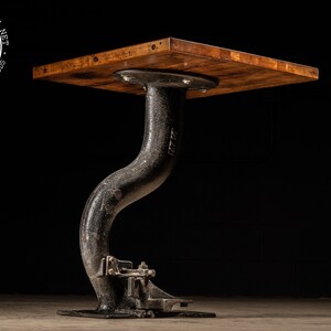 Vintage Cast Iron Machine Base Pub Table - Etsy