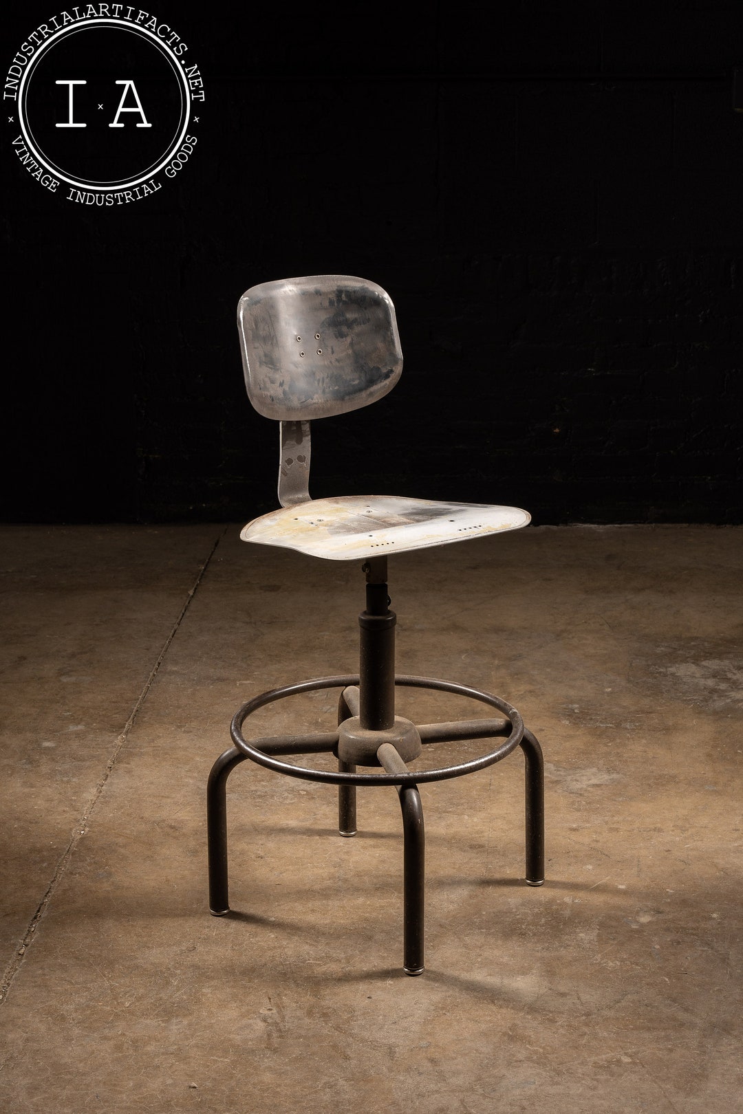 Vintage Industrial Steel Machinist Stool - Etsy