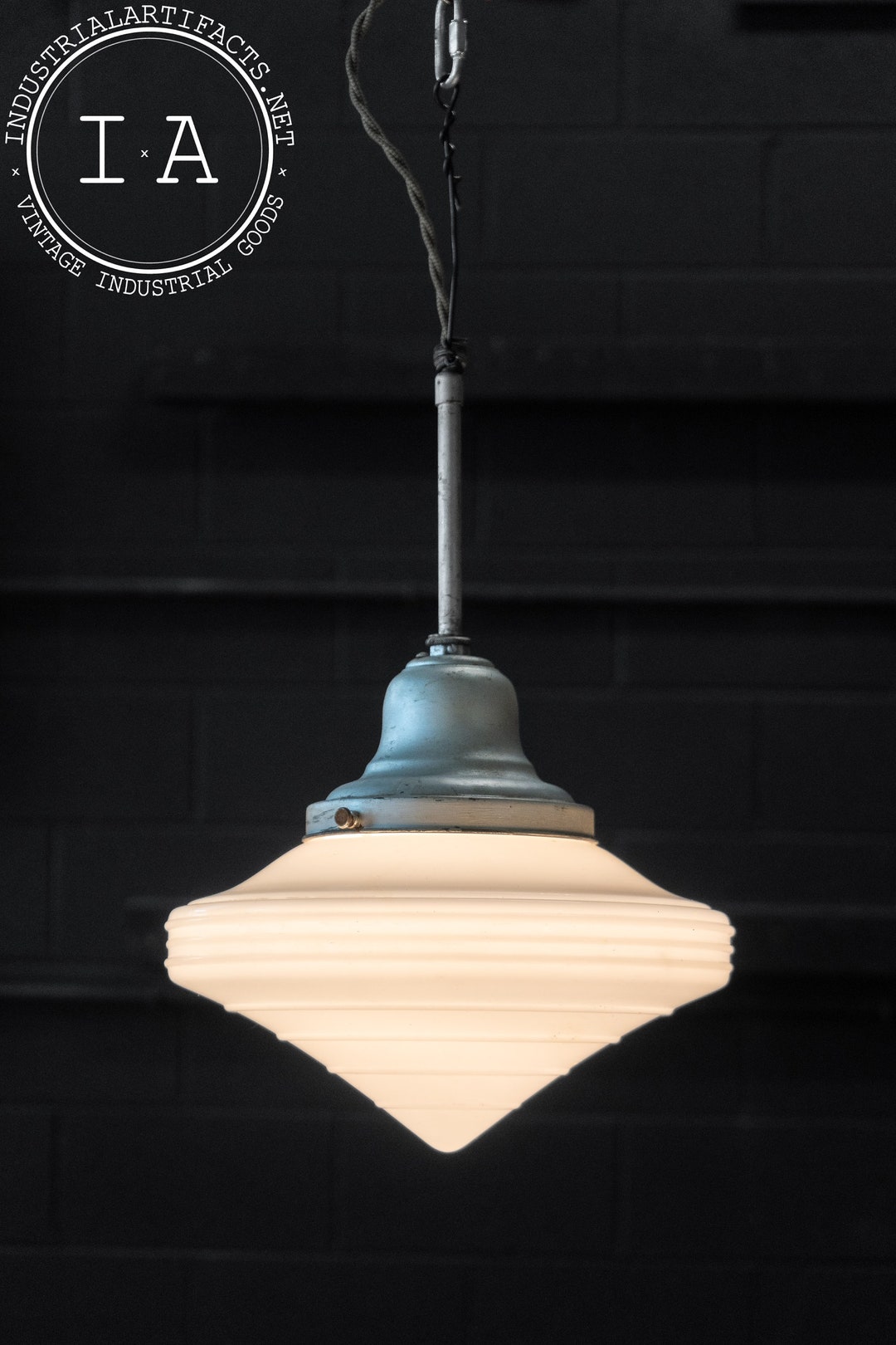 Antique Schoolhouse Ceiling Lamp With Small Shade - Etsy