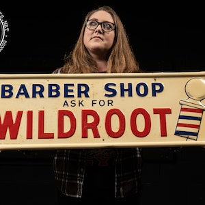 C. 1950's Wildroot Barber Shop Embossed Tin Sign - Etsy