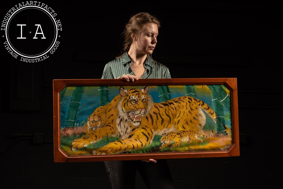 Vintage Japanese Silk Tiger Painting - Etsy