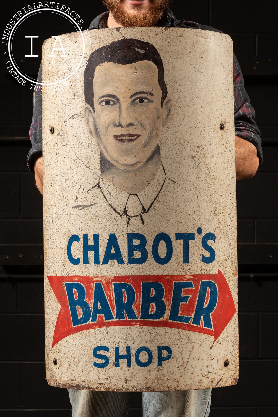 Antique Barber Shop Corner Sign - Etsy