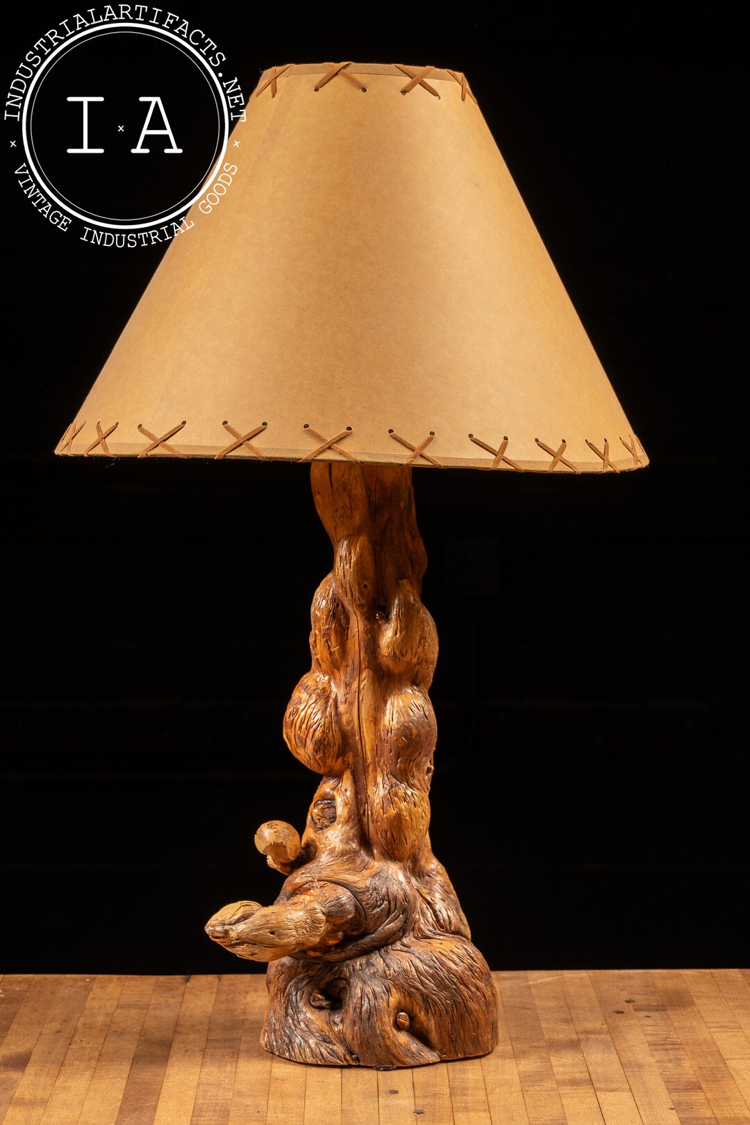 Vintage Handmade Burl Lamp - Etsy