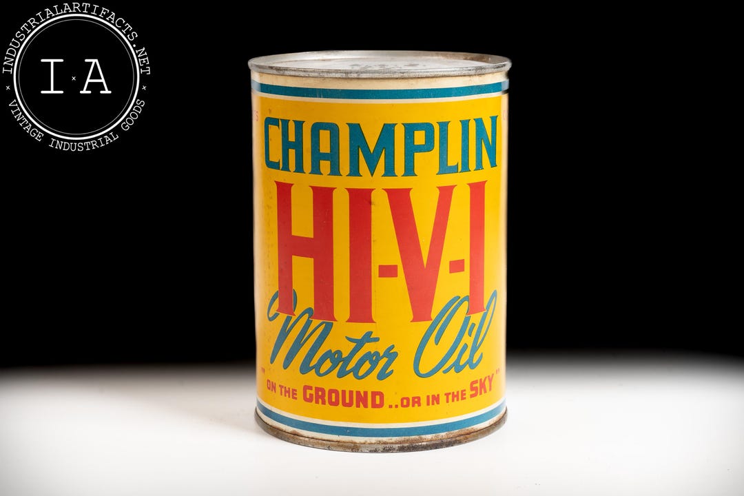 Vintage Champlin HI-V-I Motor Oil Can - Etsy