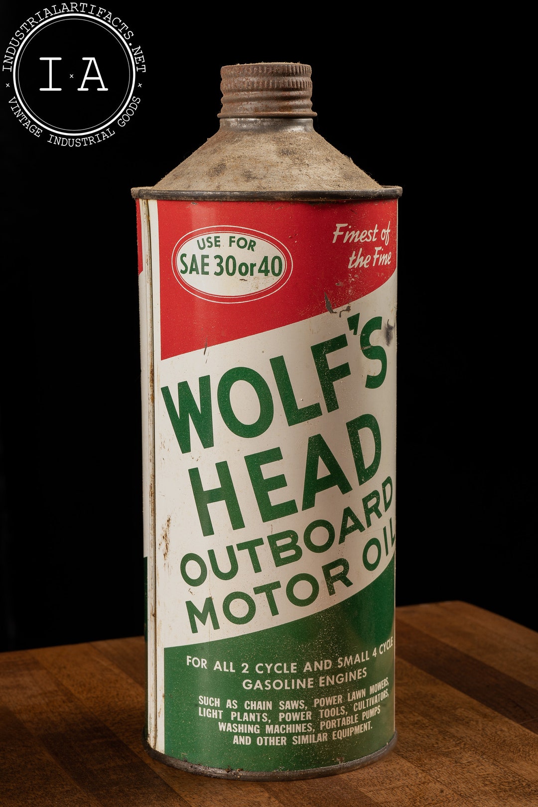 Vintage Wolf's Head Outboard Motor Oil Can - Etsy