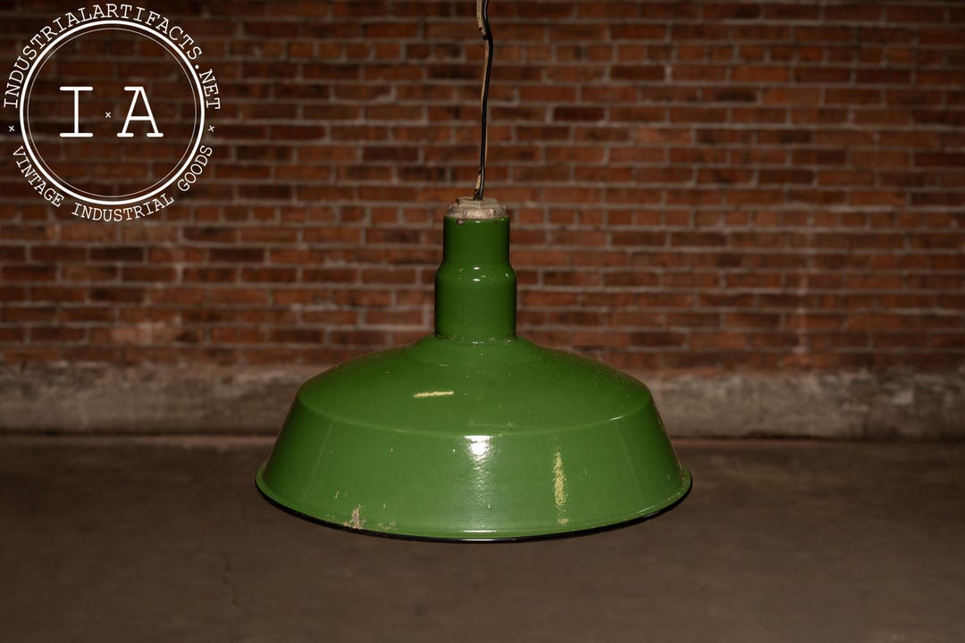 Vintage Porcelain-enamel RLM Dome Reflector in Green by Ivanhoe - Etsy
