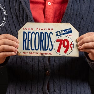 Vintage LP Records Sale Tin Litho Sign - Etsy