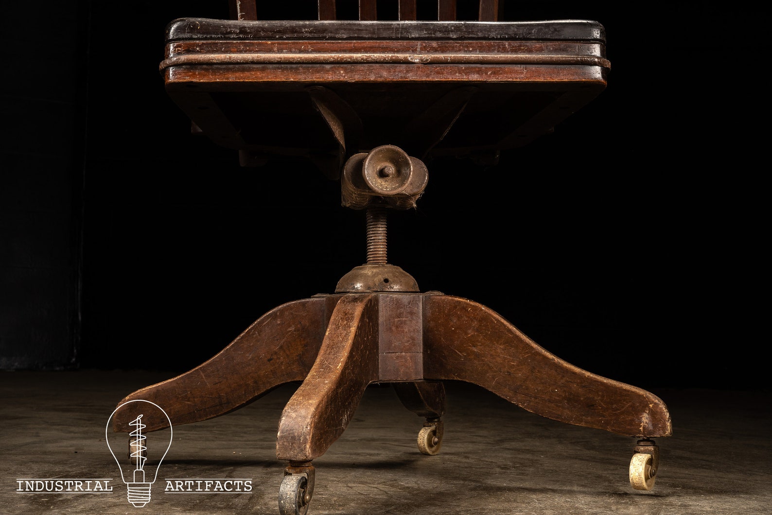 Vintage Wooden Bankers Chair - Etsy