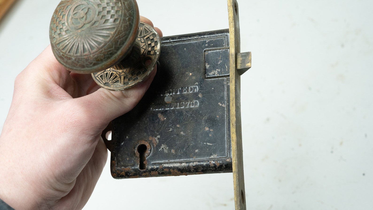 Antique Ornate Late 1800s Door Knob And Latch Set With Patina | Etsy
