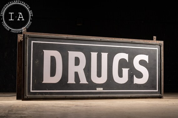 Early 20th Century Chicago Drugs Milk Glass Sign - Etsy