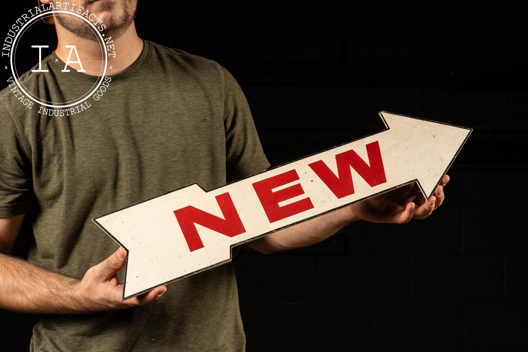 Storefront Directional Arrow Painted Masonite Sign - Etsy