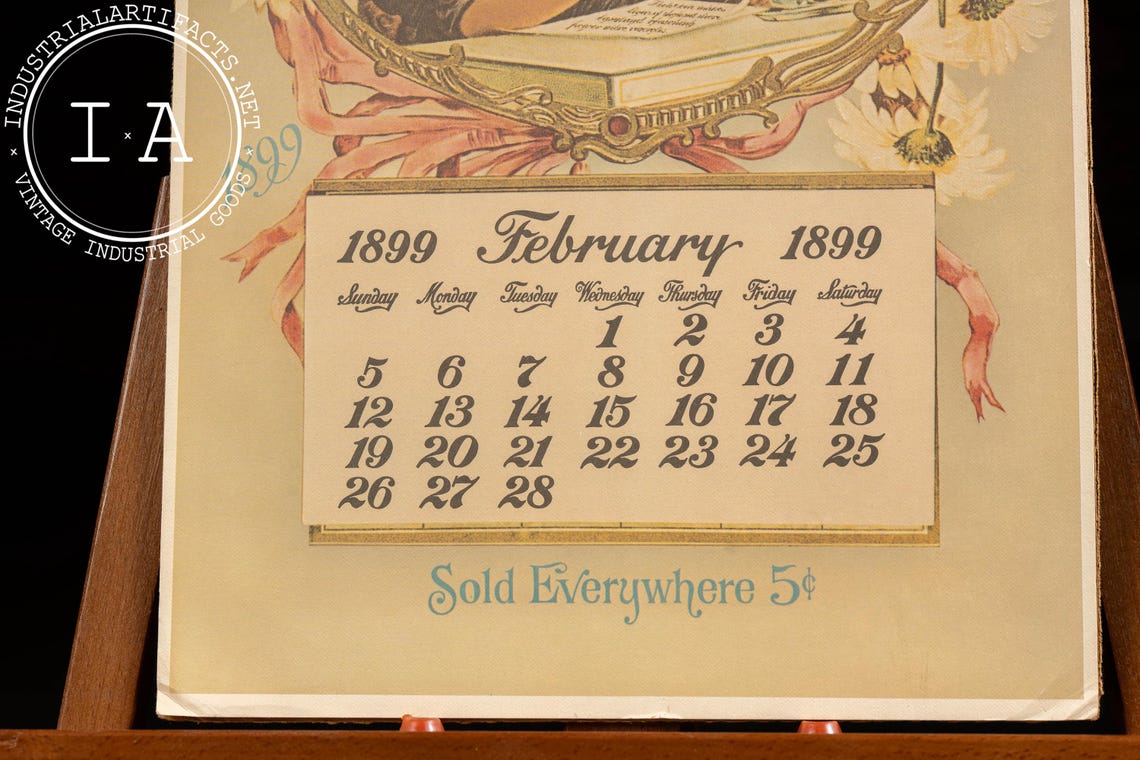 Framed 1899 Reproduction Coca-cola Advertising Calendar - 1973 Reissue ...