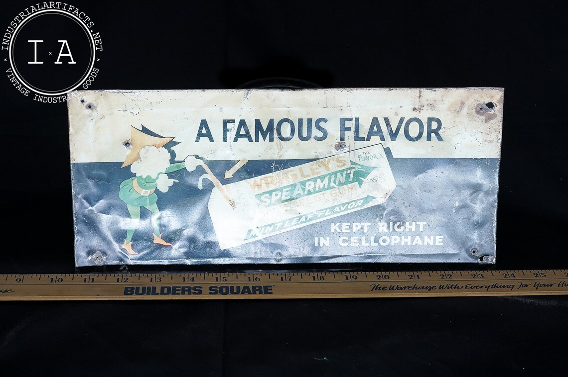 Vintage Wrigleys Spearmint Chewing Gum Sign - Etsy