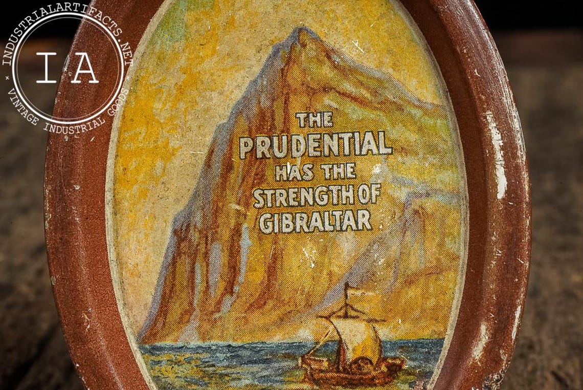 Prudential “strength of Gibraltar” Oval Advertising Tip Tray - Etsy
