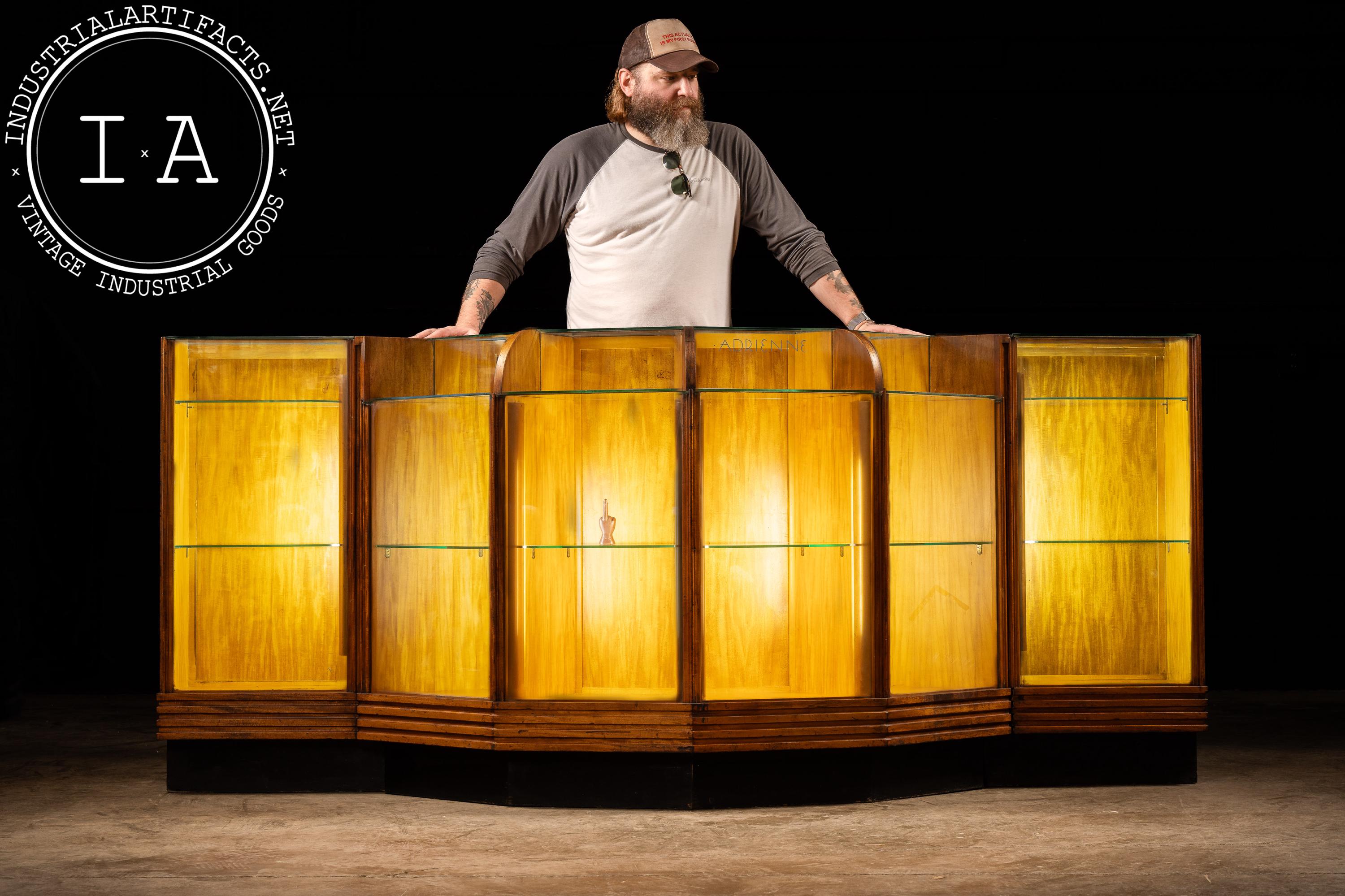 Art Deco Lighted Oak Display Counter - Etsy