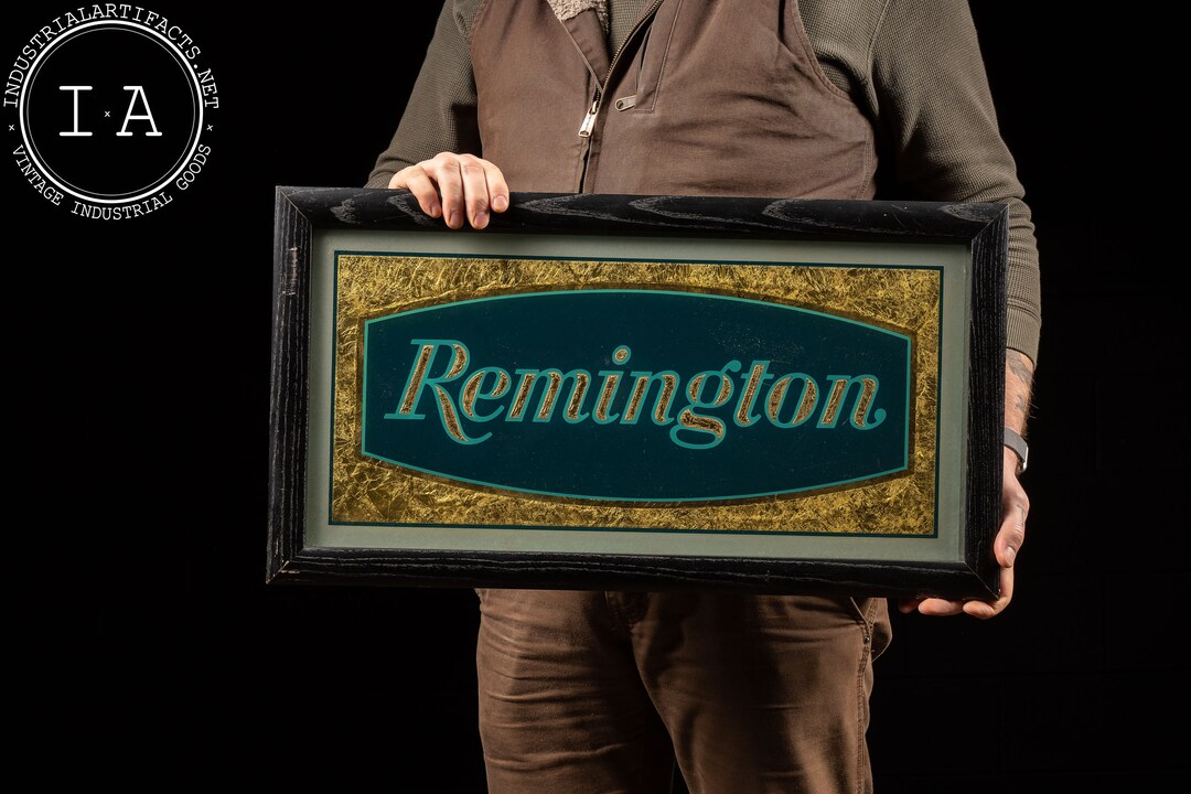 Contemporary Glass Remington Glue Chip Sign - Etsy