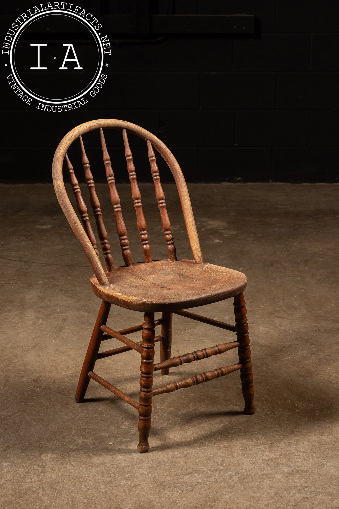 Antique Oak Spindle Back Chair - Etsy