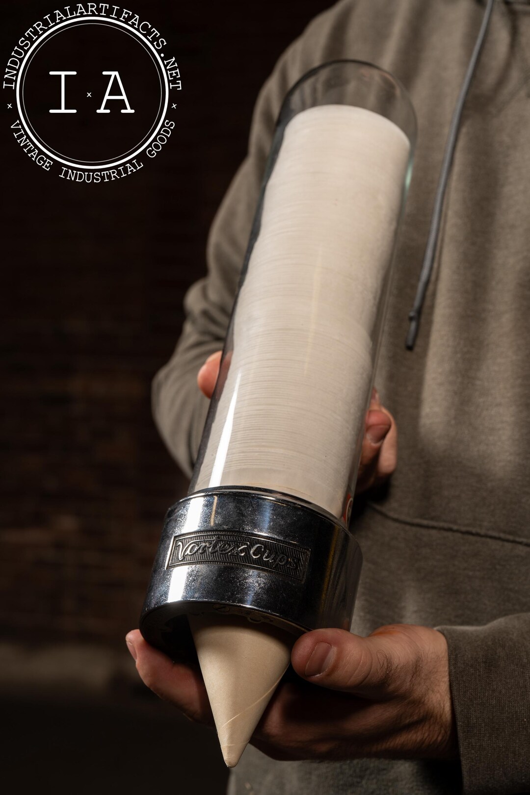 Vintage "vortex" Paper Cup Dispenser With Glass Tube - Etsy