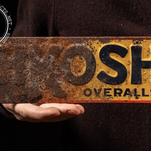 Antique Embossed Tin Oshkosh Advertising Sign - Etsy