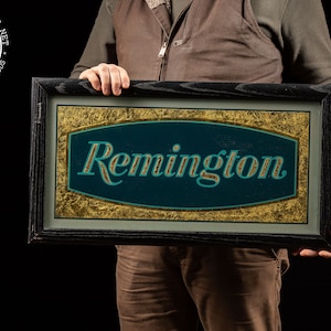 Contemporary Glass Remington Glue Chip Sign - Etsy