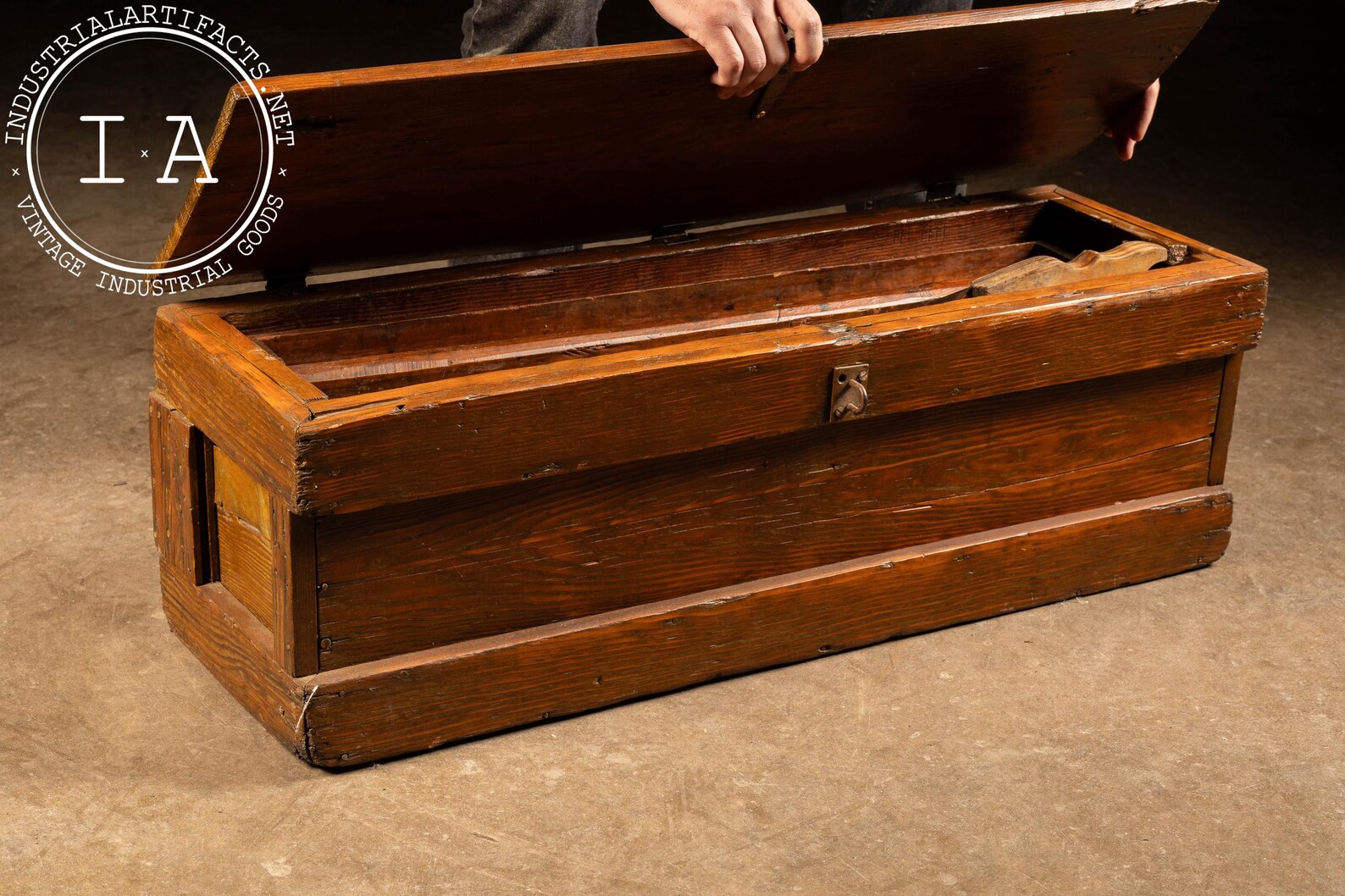 Antique Oak Tool Chest With Painted Saw - Etsy