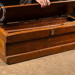 Antique Oak Tool Chest With Painted Saw - Etsy