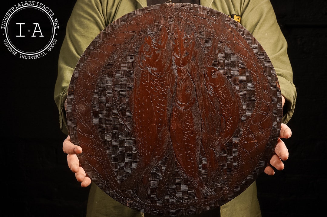 Carved Wooden Fish Plaque - Etsy