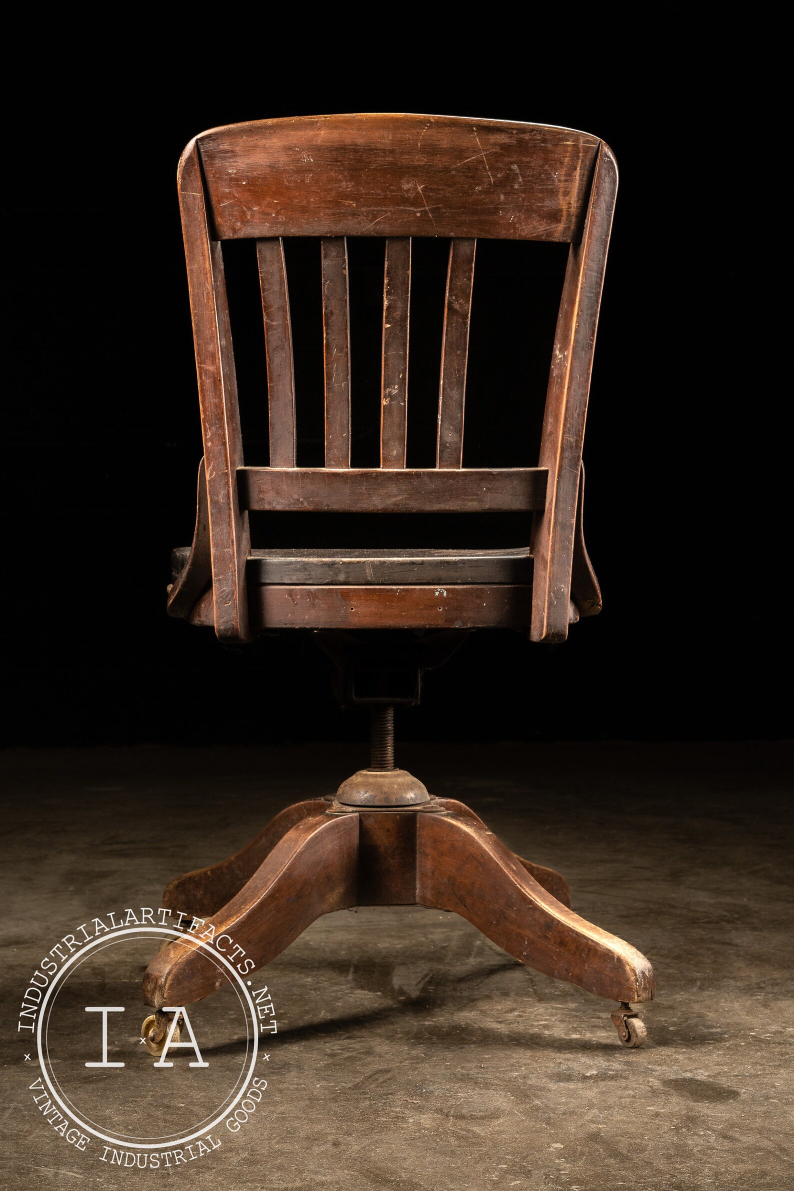 Vintage Wooden Bankers Chair - Etsy