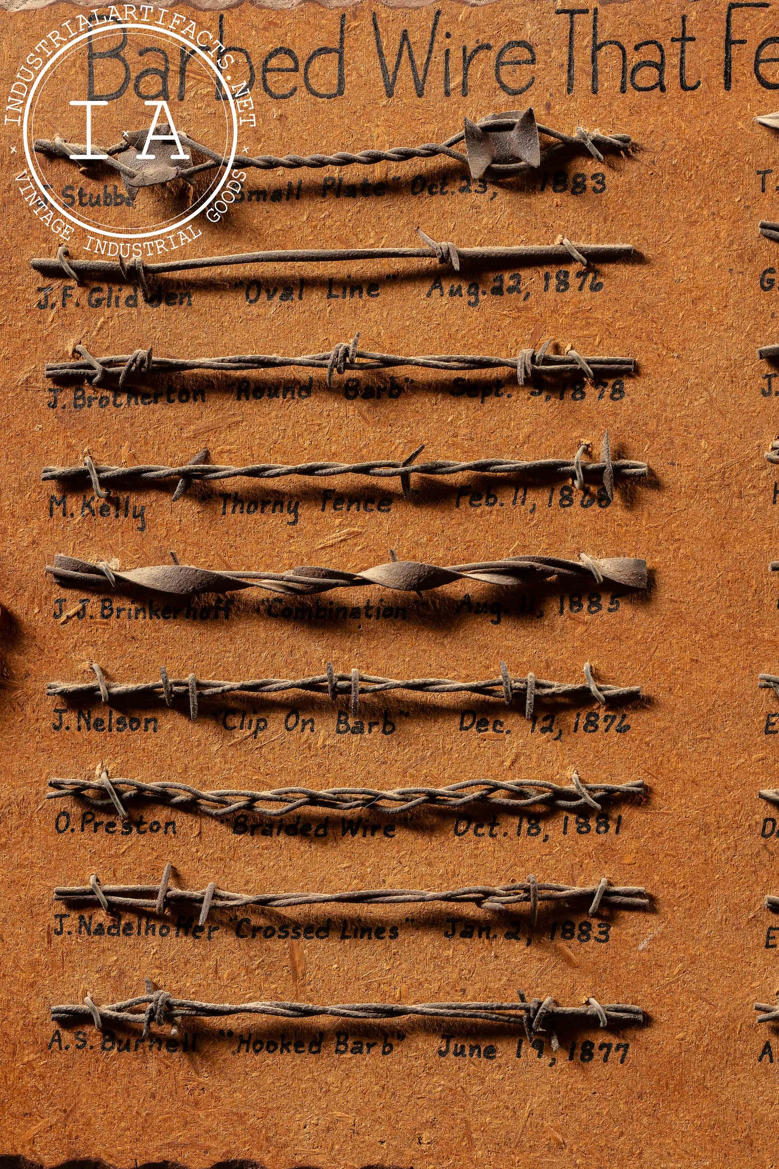 Antique "barbed Wire That Fenced the West" Display - Etsy