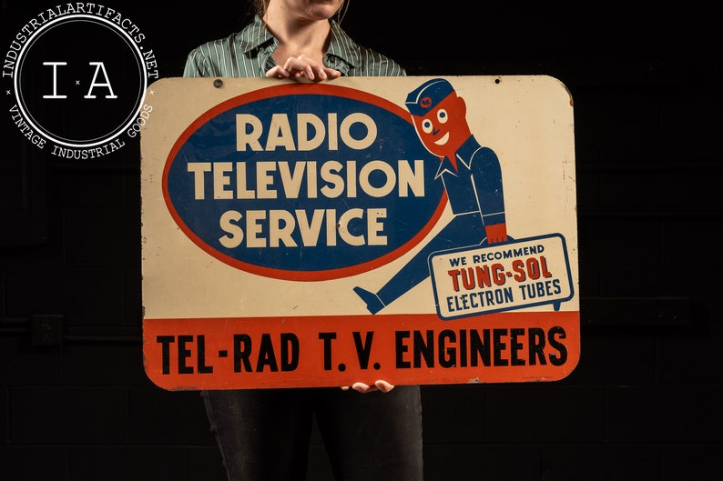 Vintage Double-sided Tel-rad TV Repair Sign - Etsy