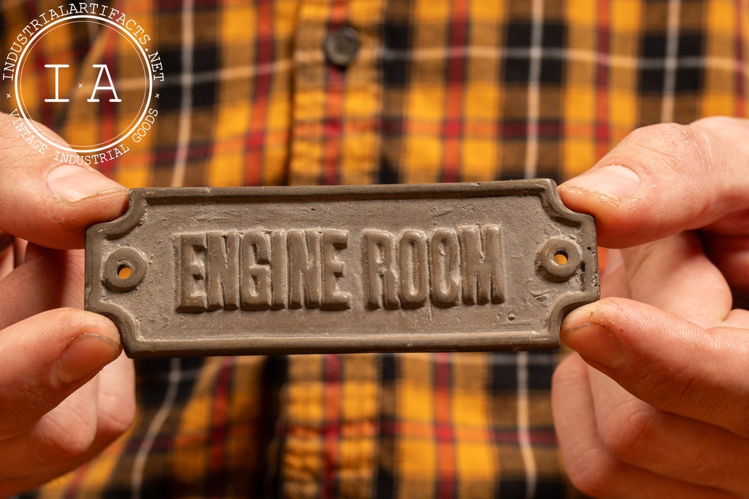 Vintage Cast Brass Engine Room Door Plaque - Etsy
