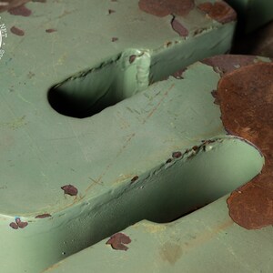 Vintage Heavy Metal Painted Green Letters - Etsy