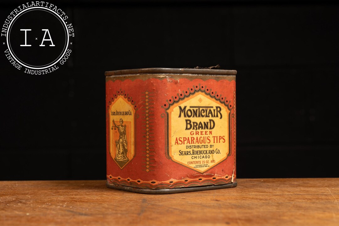 Antique Montclair Brand Asparagus Tips Can - Etsy