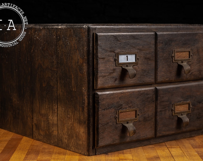 Antique Card Catalog Library 2 Drawer Oak File Cabinet - Etsy