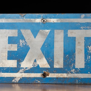 Vintage Wooden Exit Sign - Etsy