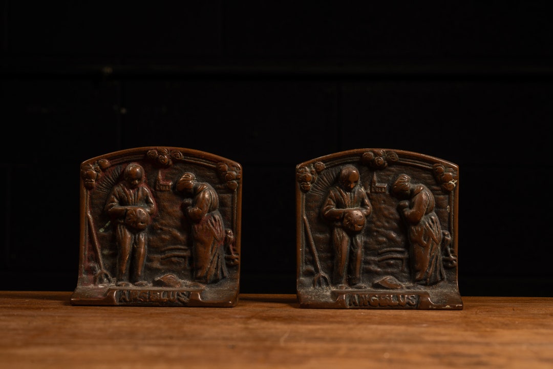 Vintage Bronzed Angelus Bookends - Etsy