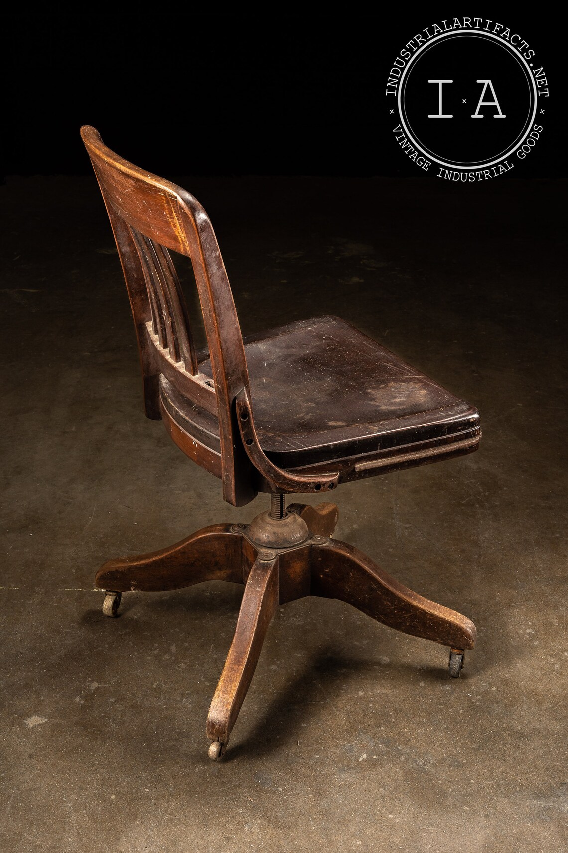 Vintage Wooden Bankers Chair - Etsy