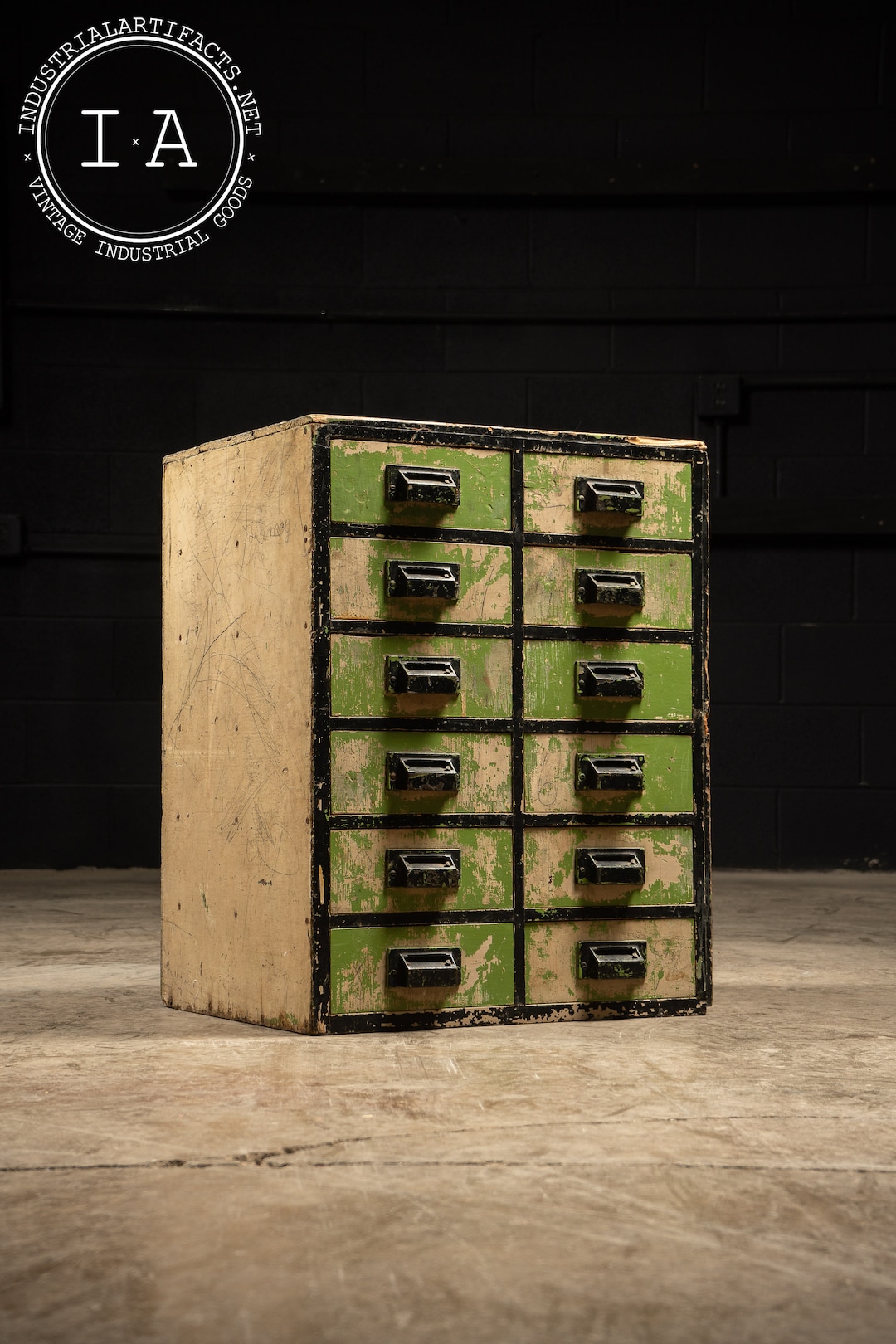 Vintage Chippy 12 Drawer Cabinet - Etsy