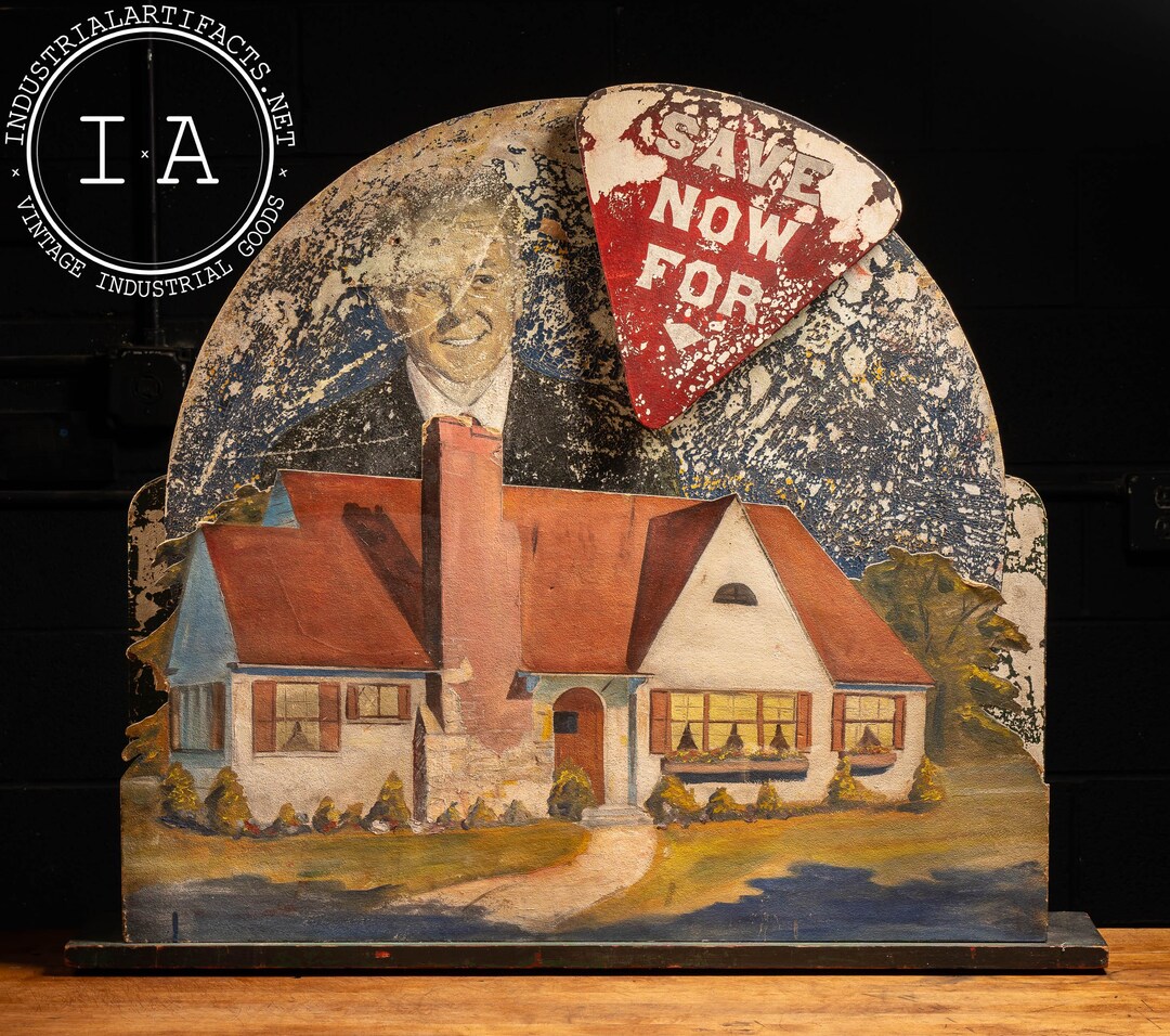 Vintage Mechanical Real Estate Advertising Sign - Etsy