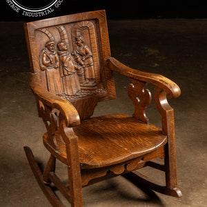 Early 20th Century Carved Oak Rocking Chair - Etsy