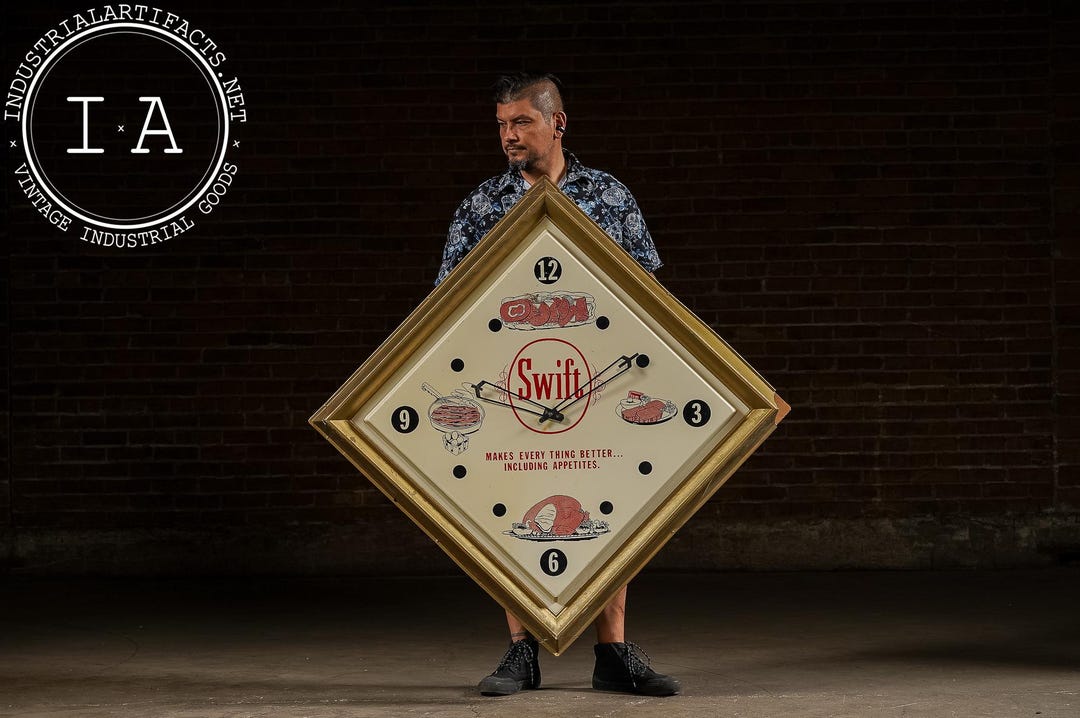 Vintage Swift Meats Large-format Advertising Wall Clock - Etsy
