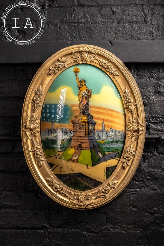 vintage reverse painted statue - Gem