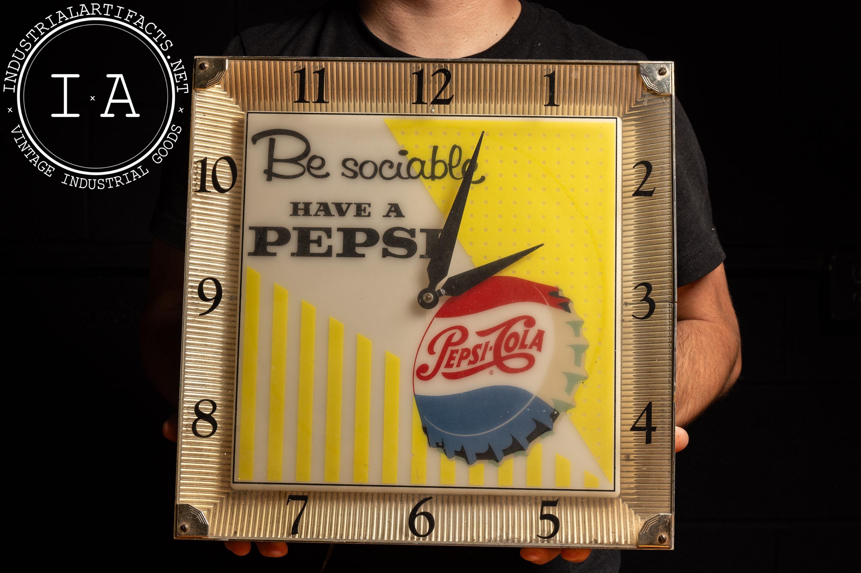 Vintage Lighted Plastic Pepsi Advertising Clock - Etsy