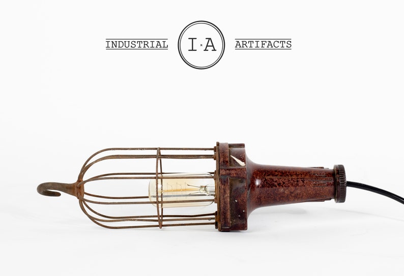 Antique Industrial Chic Hanging Work Lamp | Etsy