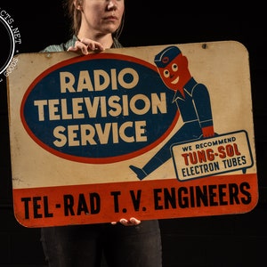 Vintage Double-sided Tel-rad TV Repair Sign - Etsy