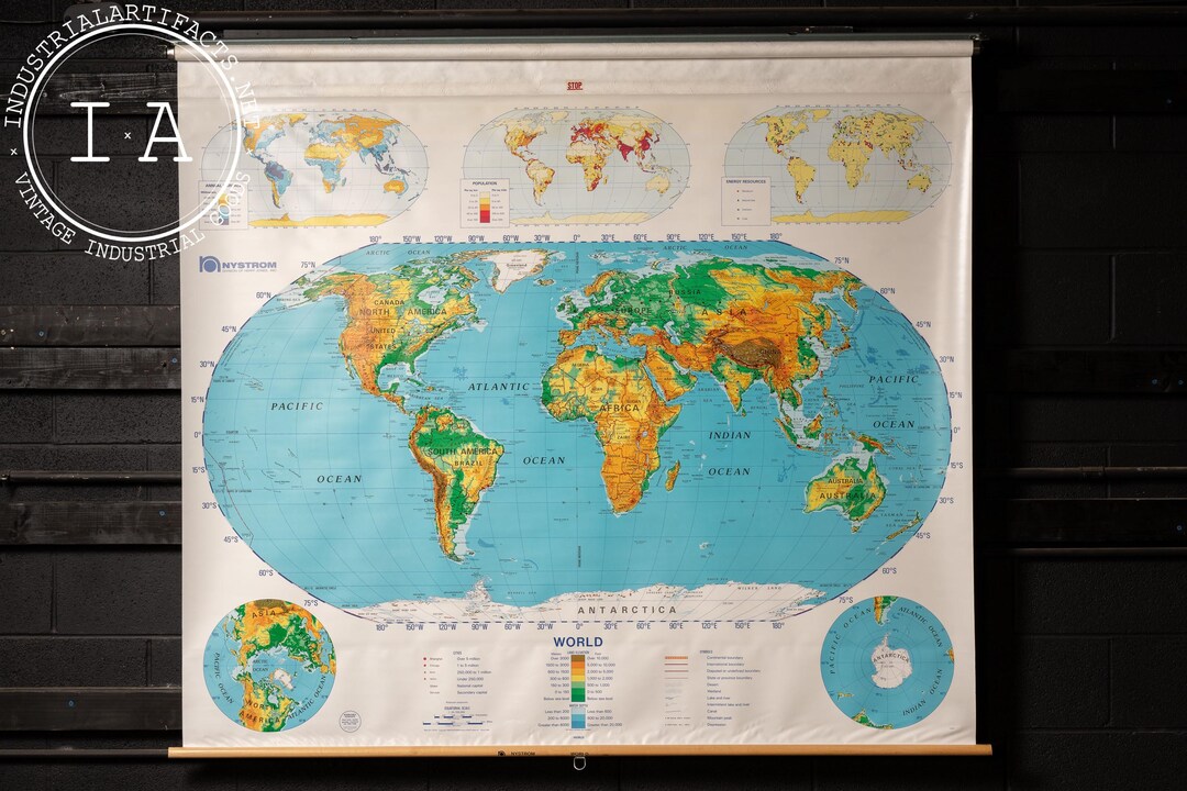 Vintage Nystrom Pull-down Classroom Map - Etsy